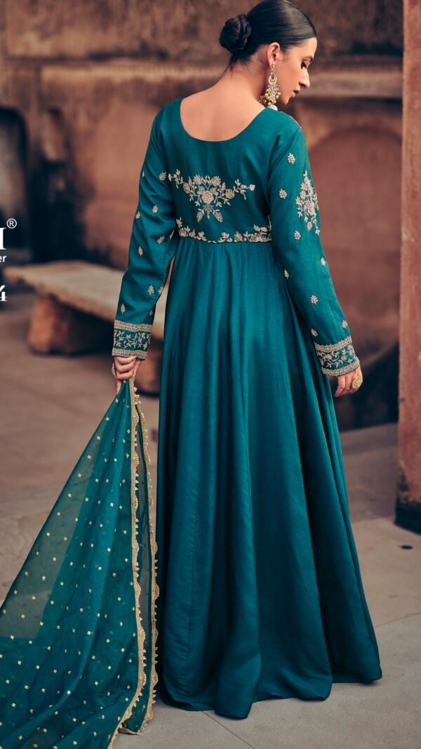 Latest Gown Design 2024 Sea Green Gown Design