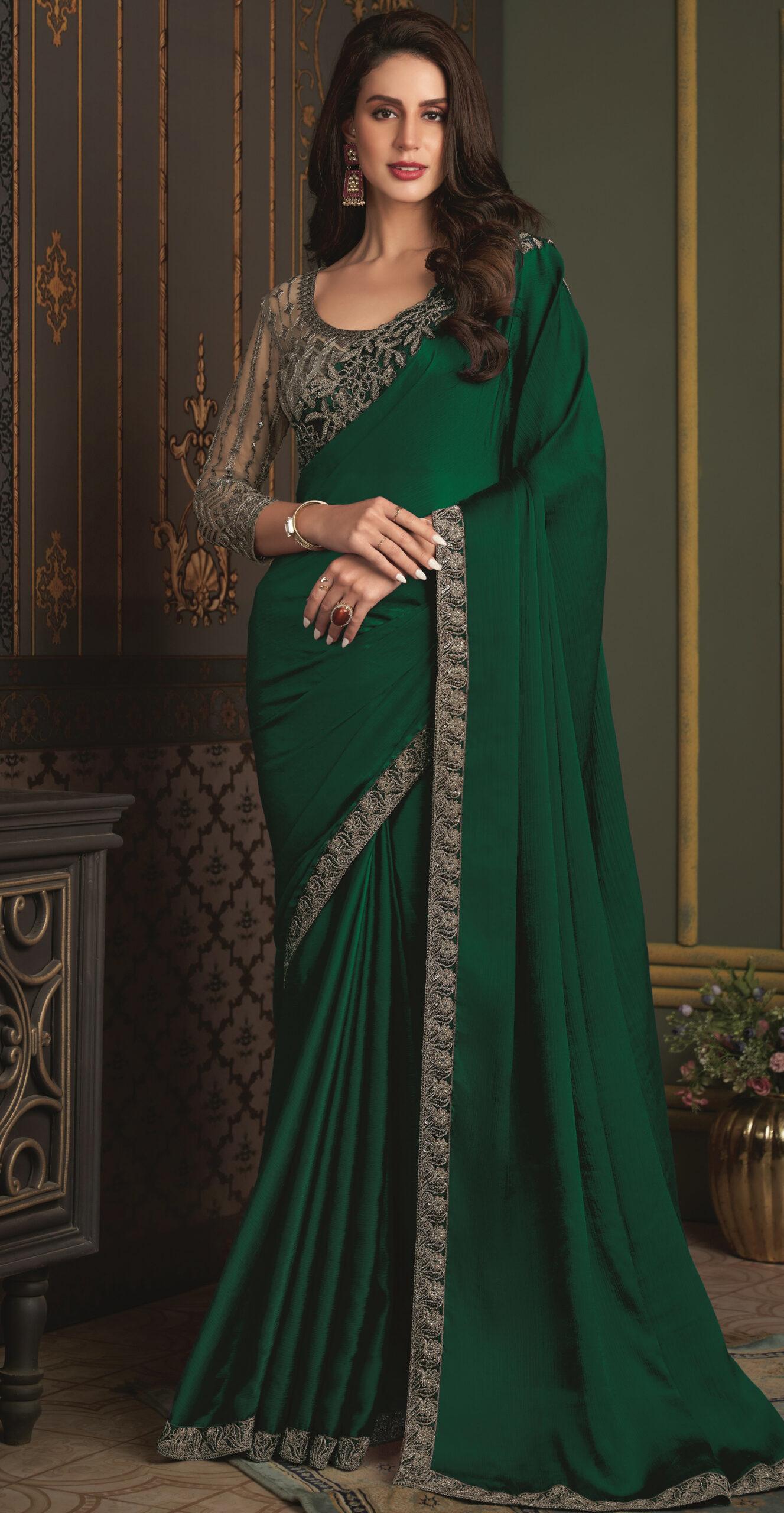 Saree Banarasi for Wedding in Light Green